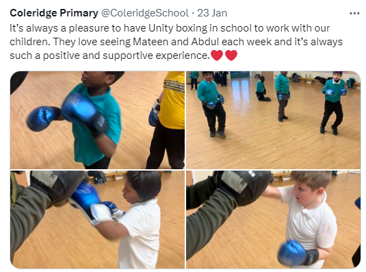Unity Boxing – Coleridge Primary School